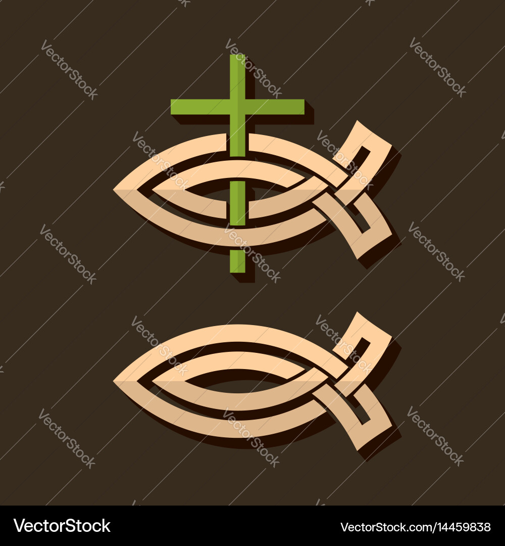 A set christian fishes Royalty Free Vector Image