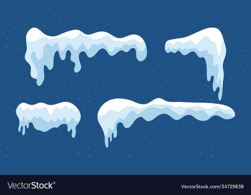 Bundle four snowdrifts set icons Royalty Free Vector Image