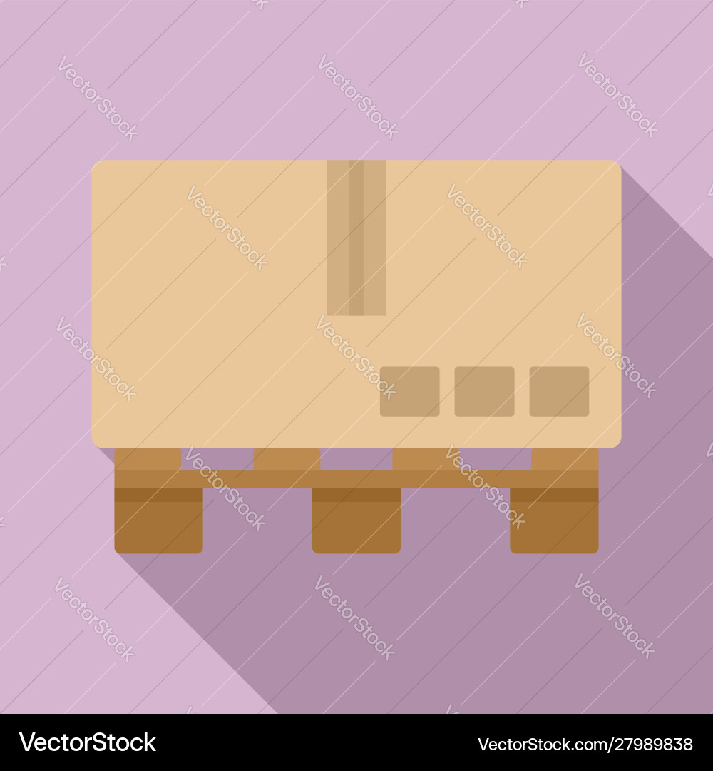 Carton box pallet icon flat style Royalty Free Vector Image