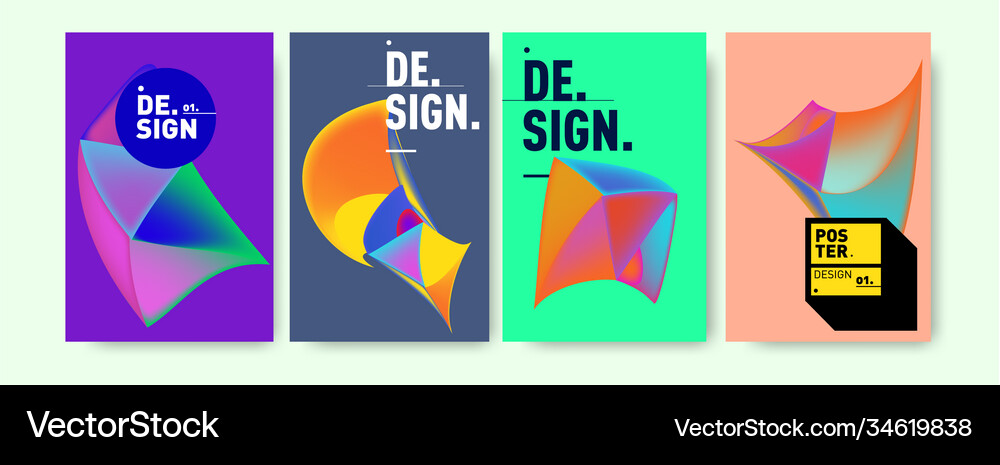 Colorful abstract liquid and fluid poster Vector Image
