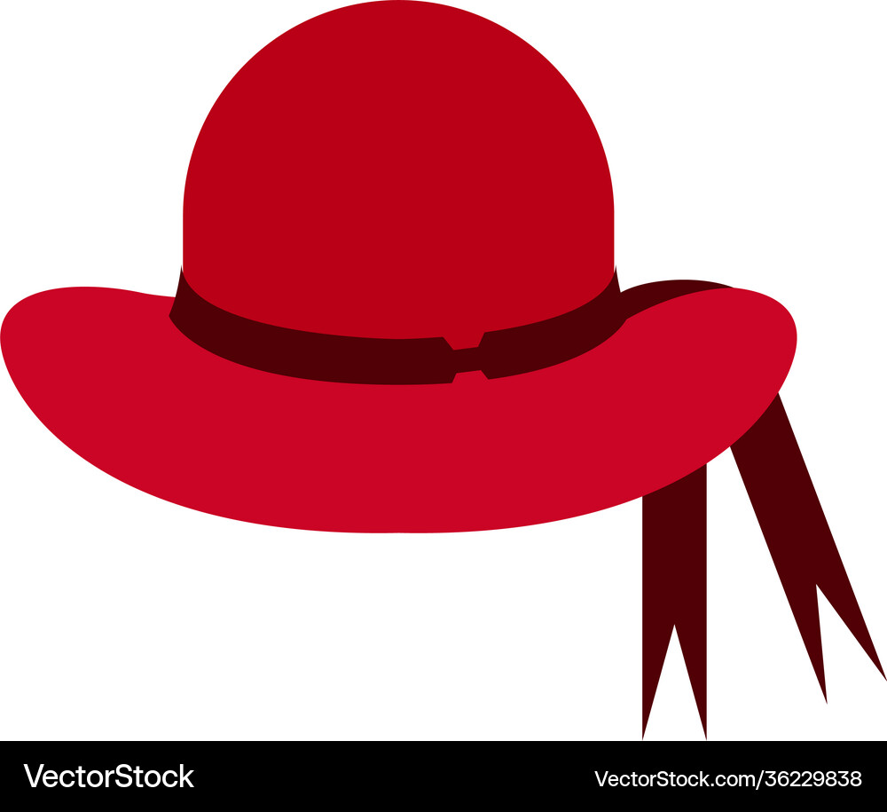 Elegant female felt hat flat isolated Royalty Free Vector