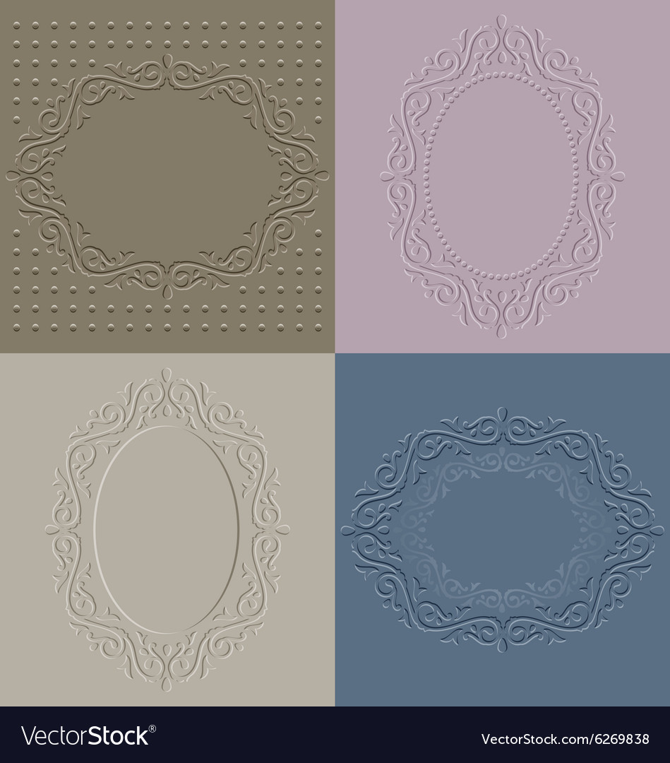 Embossed frames Royalty Free Vector Image - VectorStock