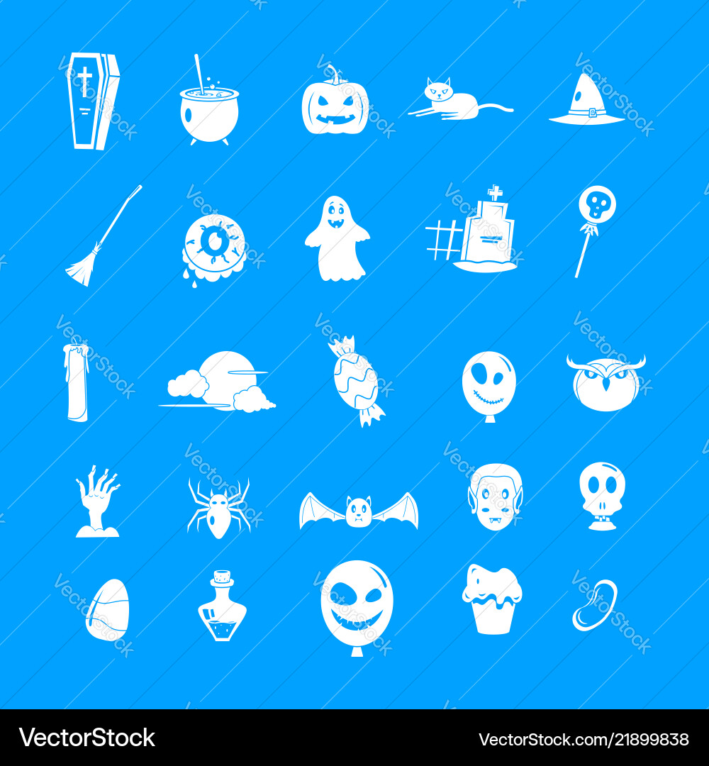 Halloween party icon set simple style Royalty Free Vector