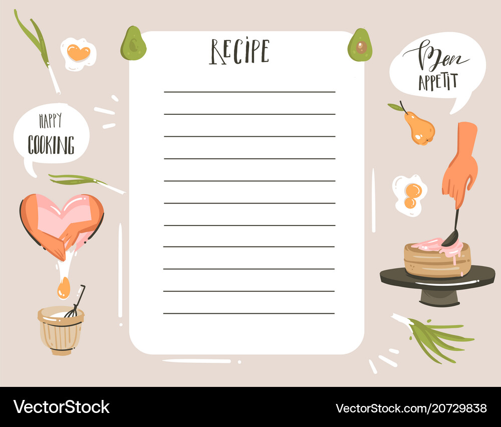 Hand drawn abstract modern cartoon cooking Vector Image