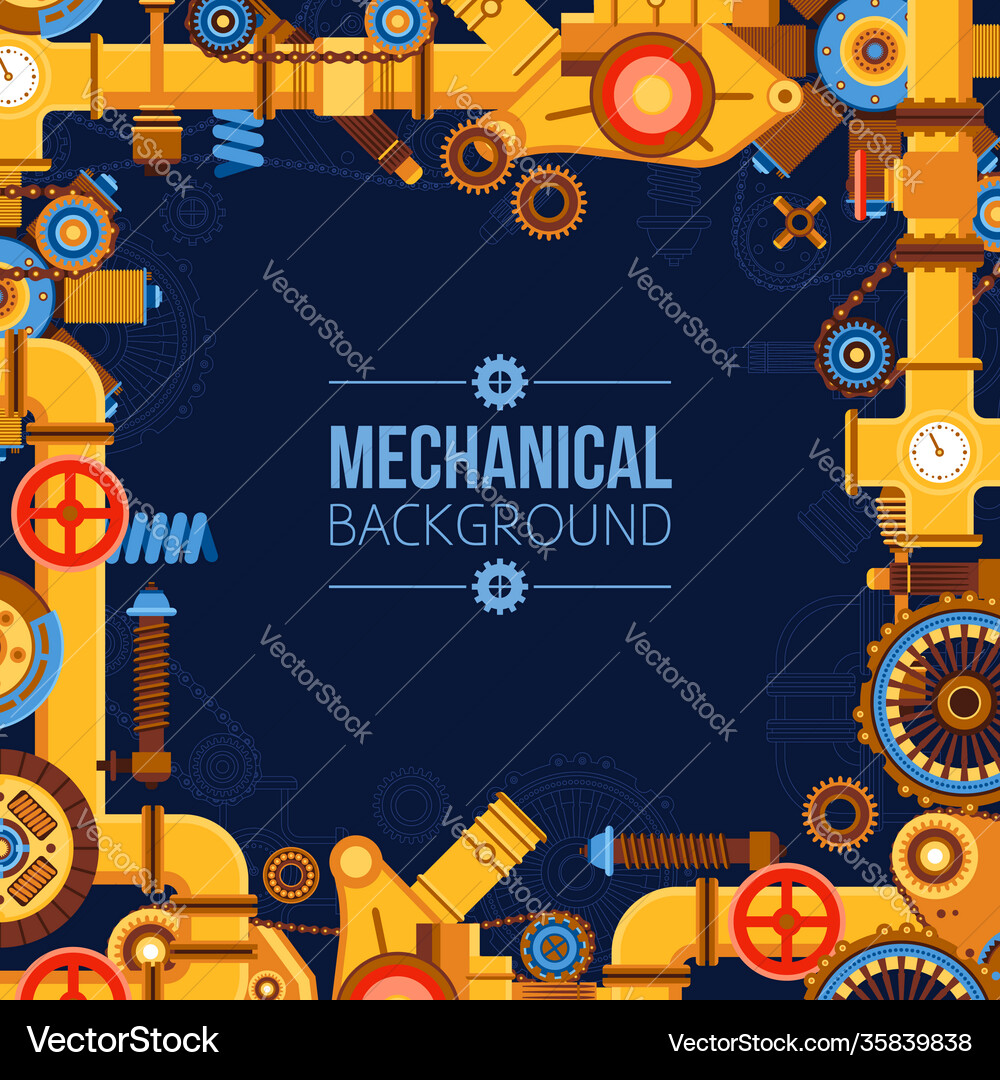 Machinery parts background Royalty Free Vector Image