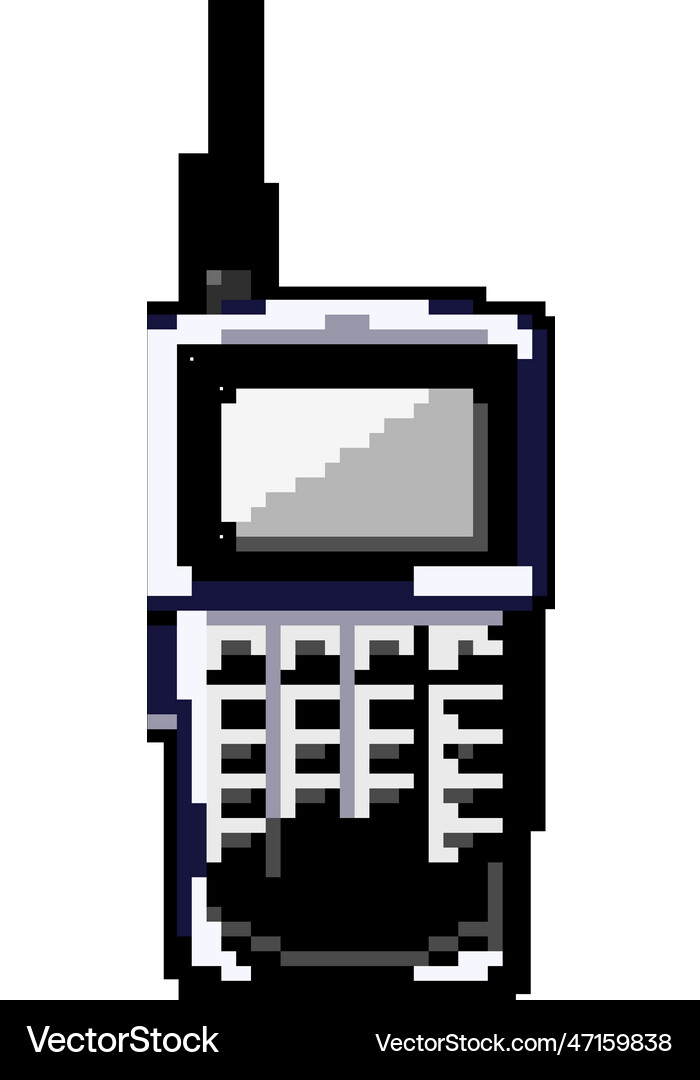 Mobile radio transceiver game pixel art Royalty Free Vector