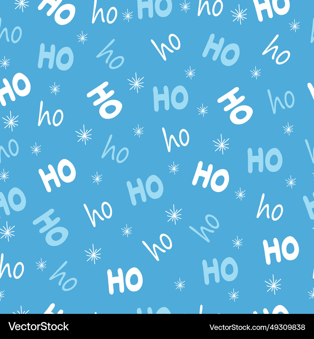 Seamless christmas pattern with words ho-ho new Vector Image