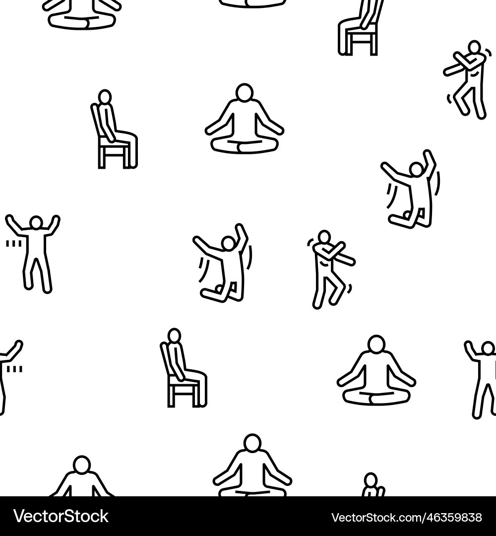 Stickman man people silhouette seamless Royalty Free Vector