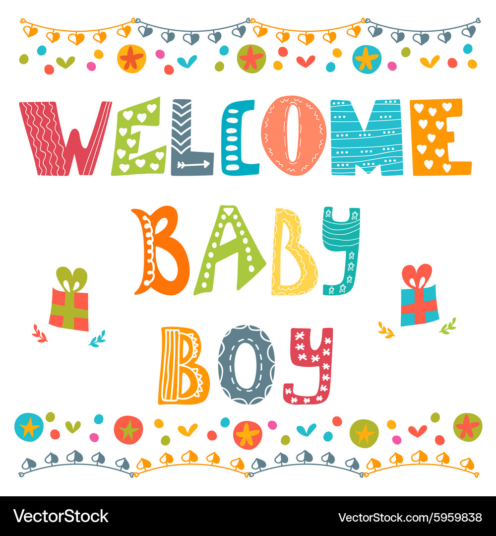 Welcome baboy baboy arrival card baboy Royalty Free Vector