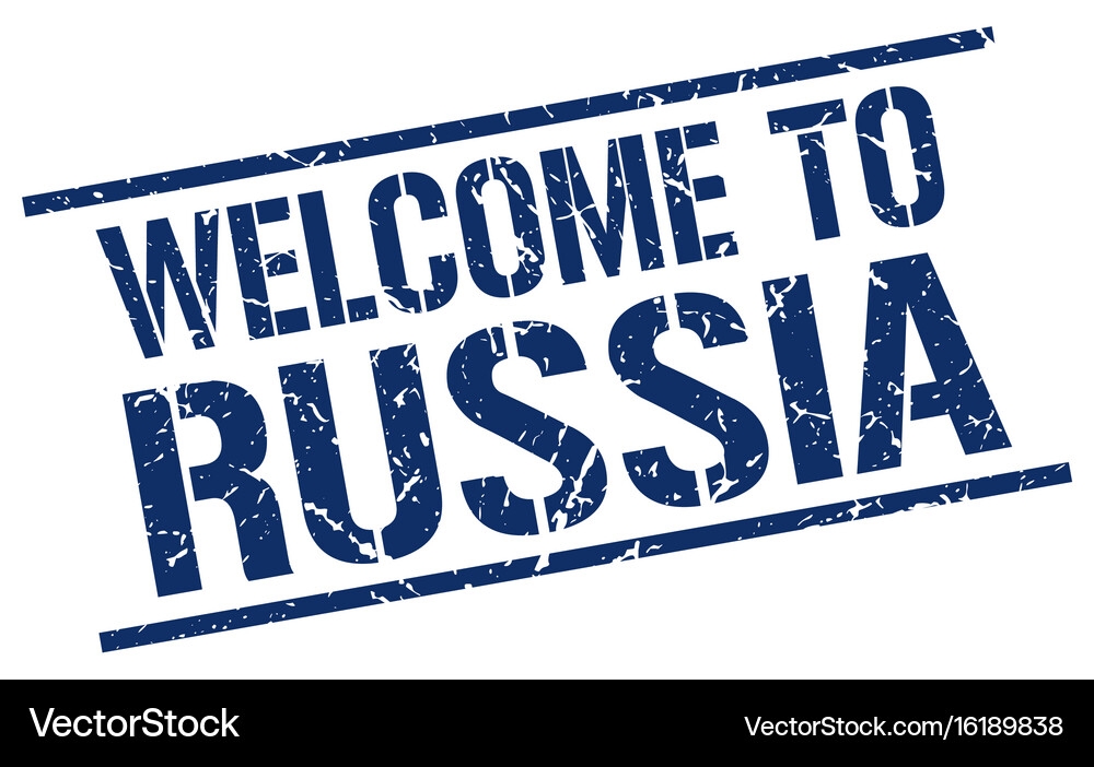 Welcome to russia stamp Royalty Free Vector Image