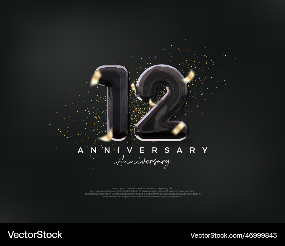 12th anniversary celebration design with luxury Vector Image