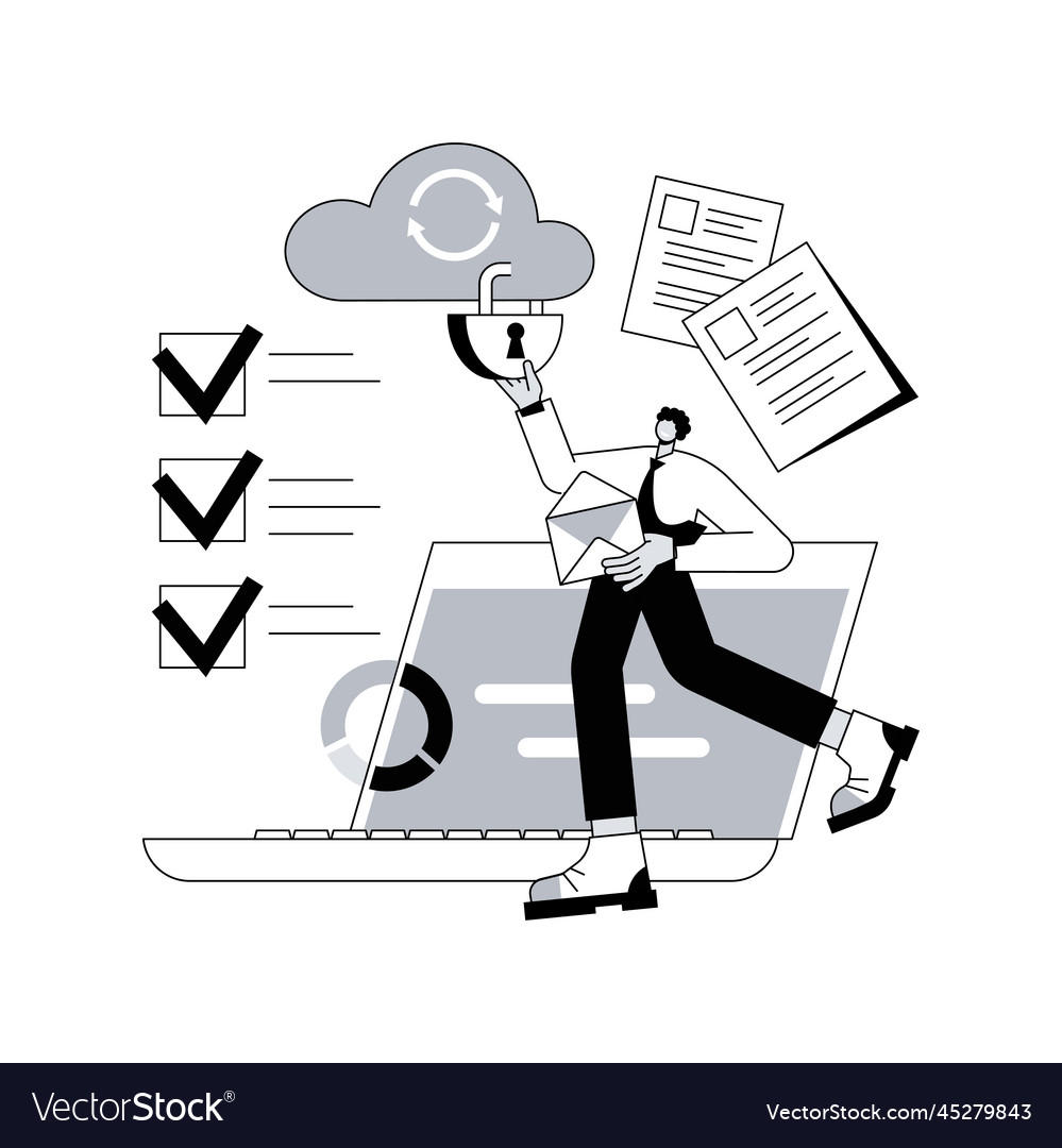Cloud Security Abstract Concept Royalty Free Vector Image