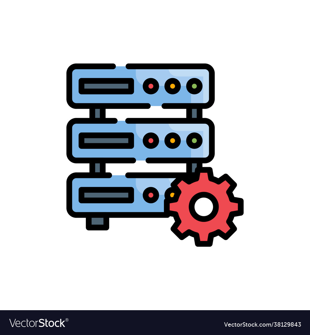 Dedicated server style Royalty Free Vector Image