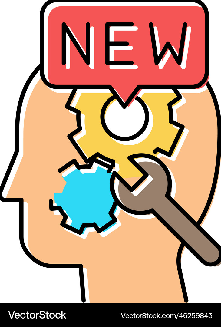 Develop new skills business color icon Royalty Free Vector
