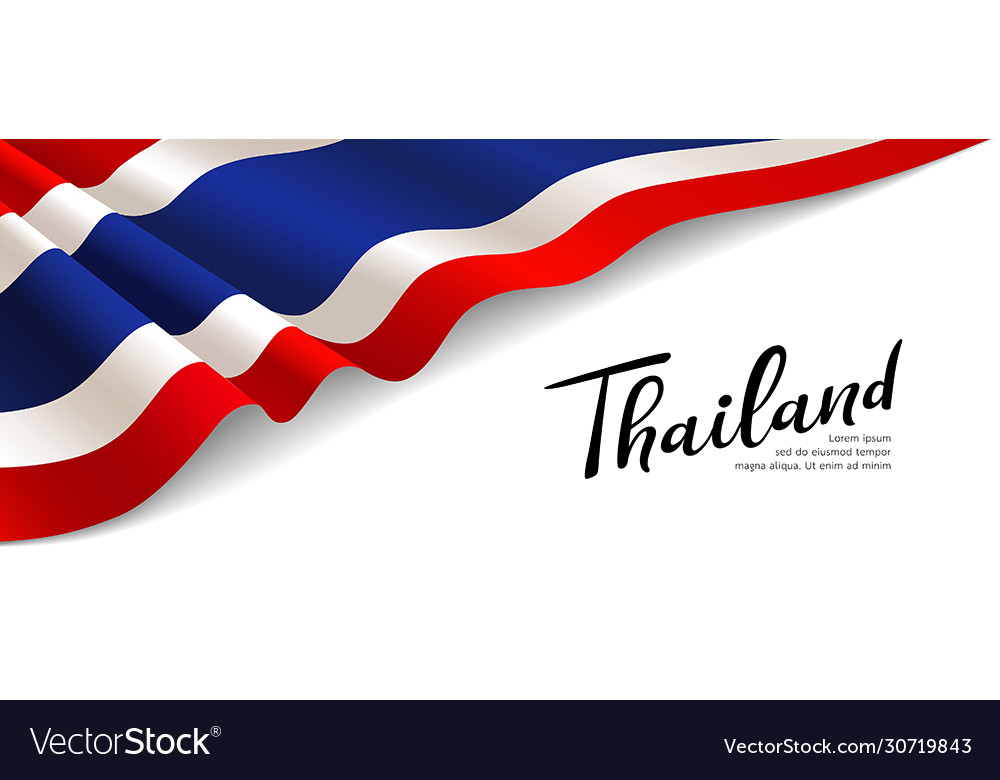 Flag thailand banner fabric design isolated Vector Image