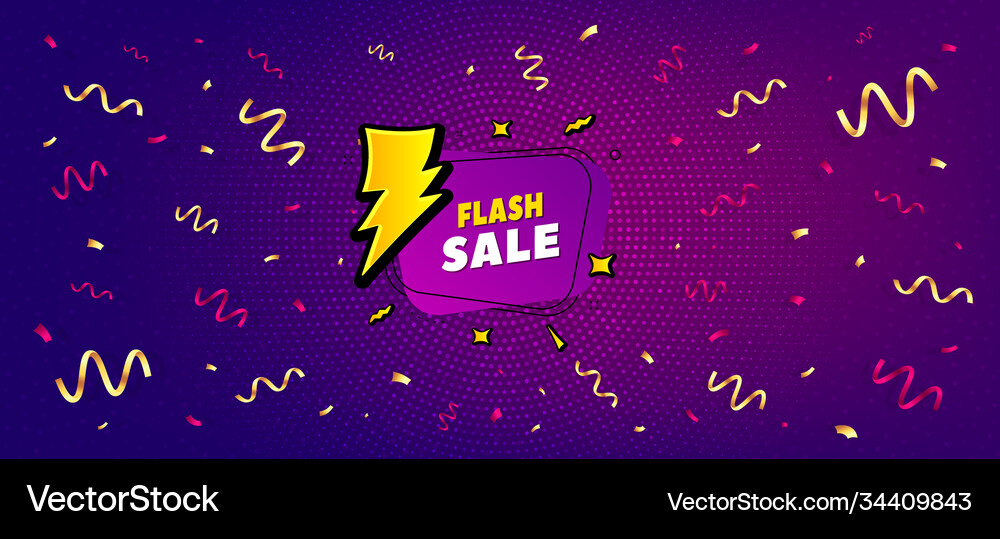Flash sale banner discount sticker shape Vector Image