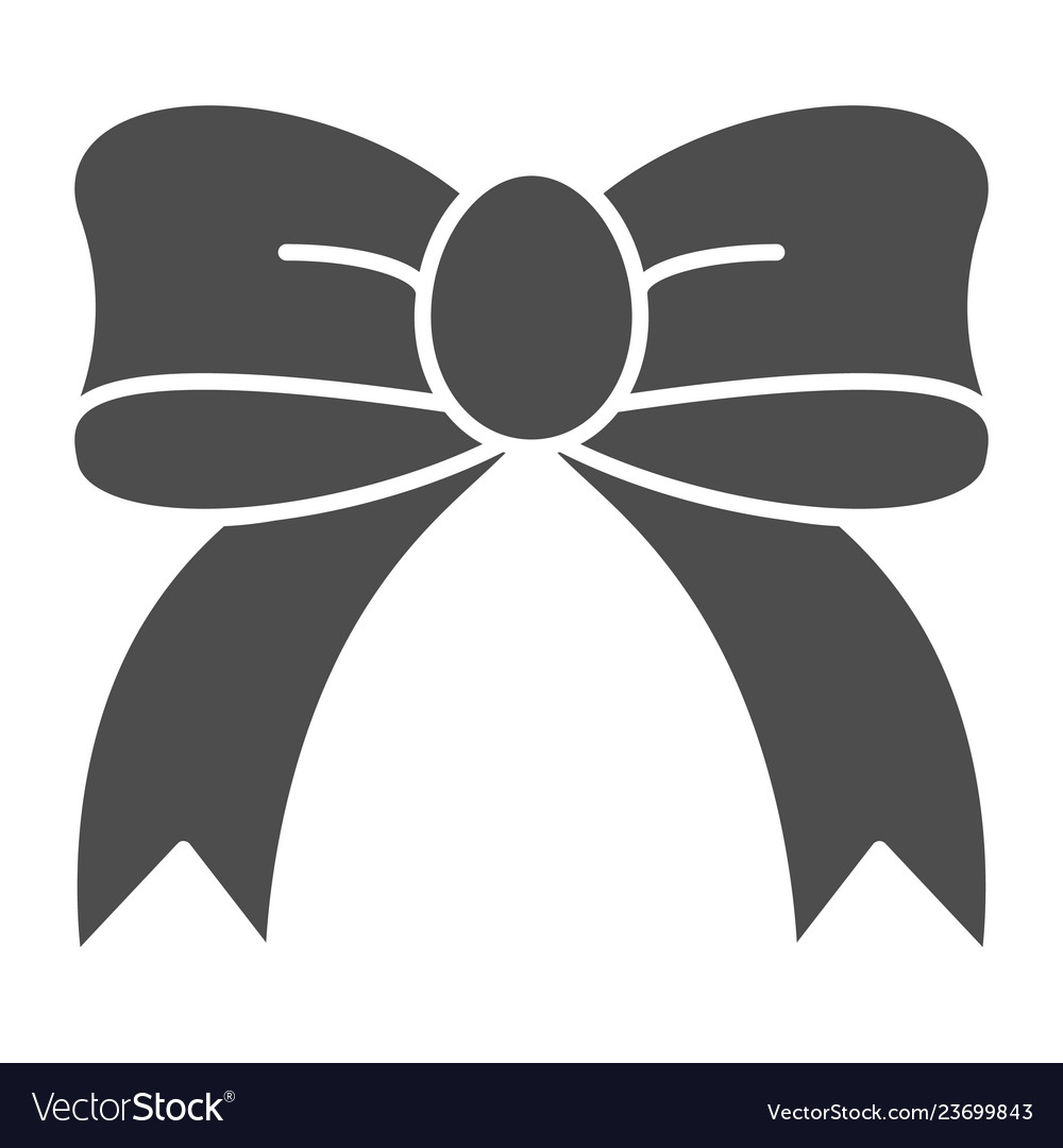 Gift bow solid icon silk Royalty Free Vector Image