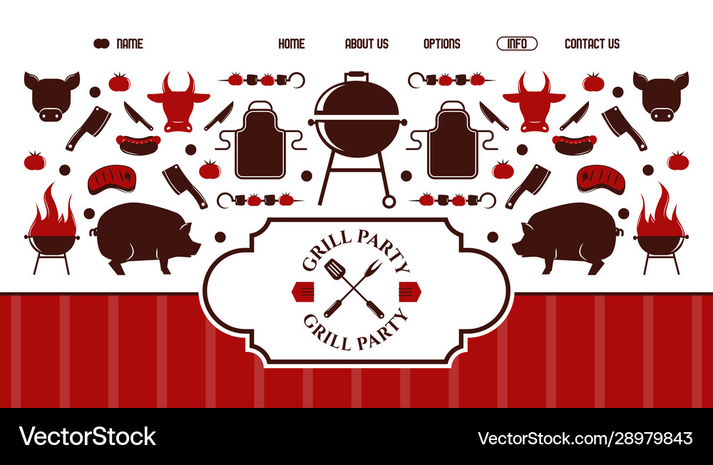 Grill icons for website design Royalty Free Vector Image