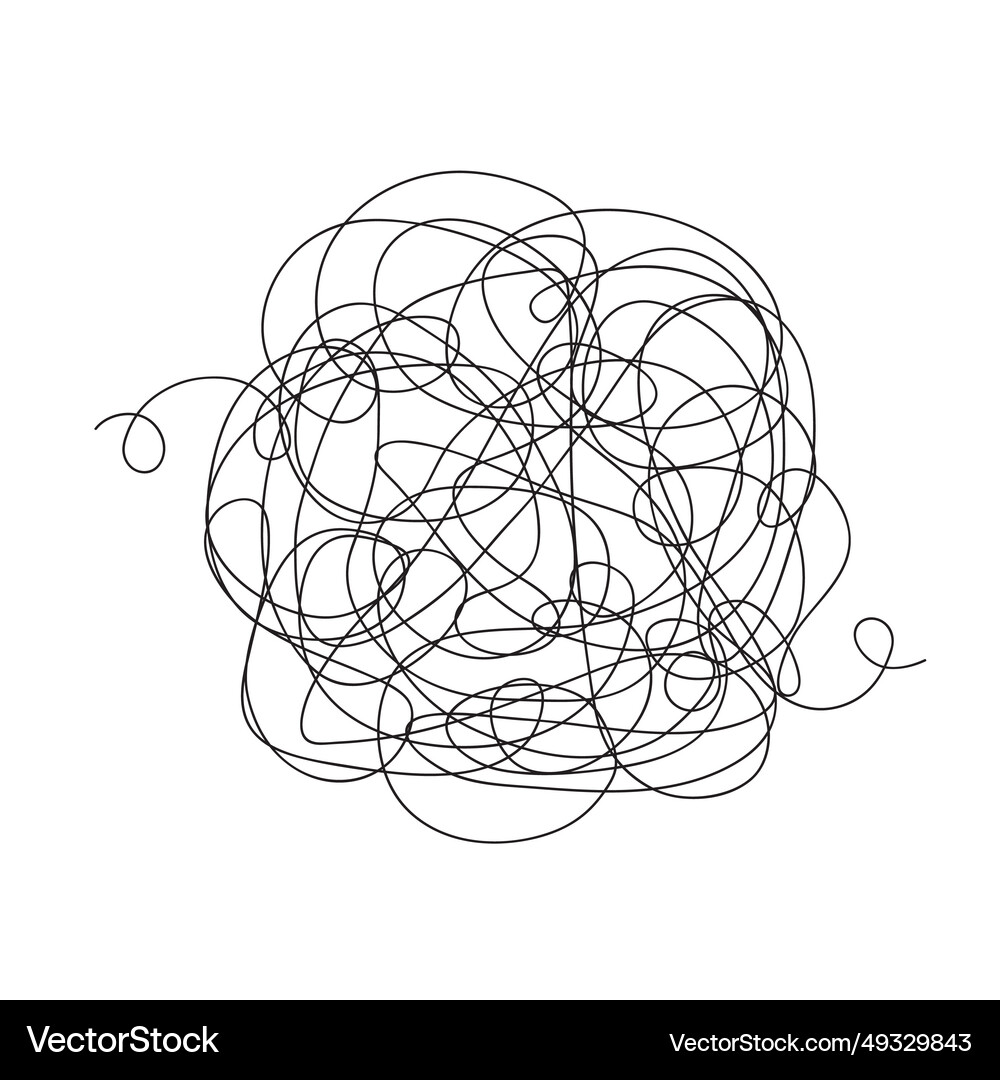 Hand drawn tangle scrawl sketch or black line Vector Image