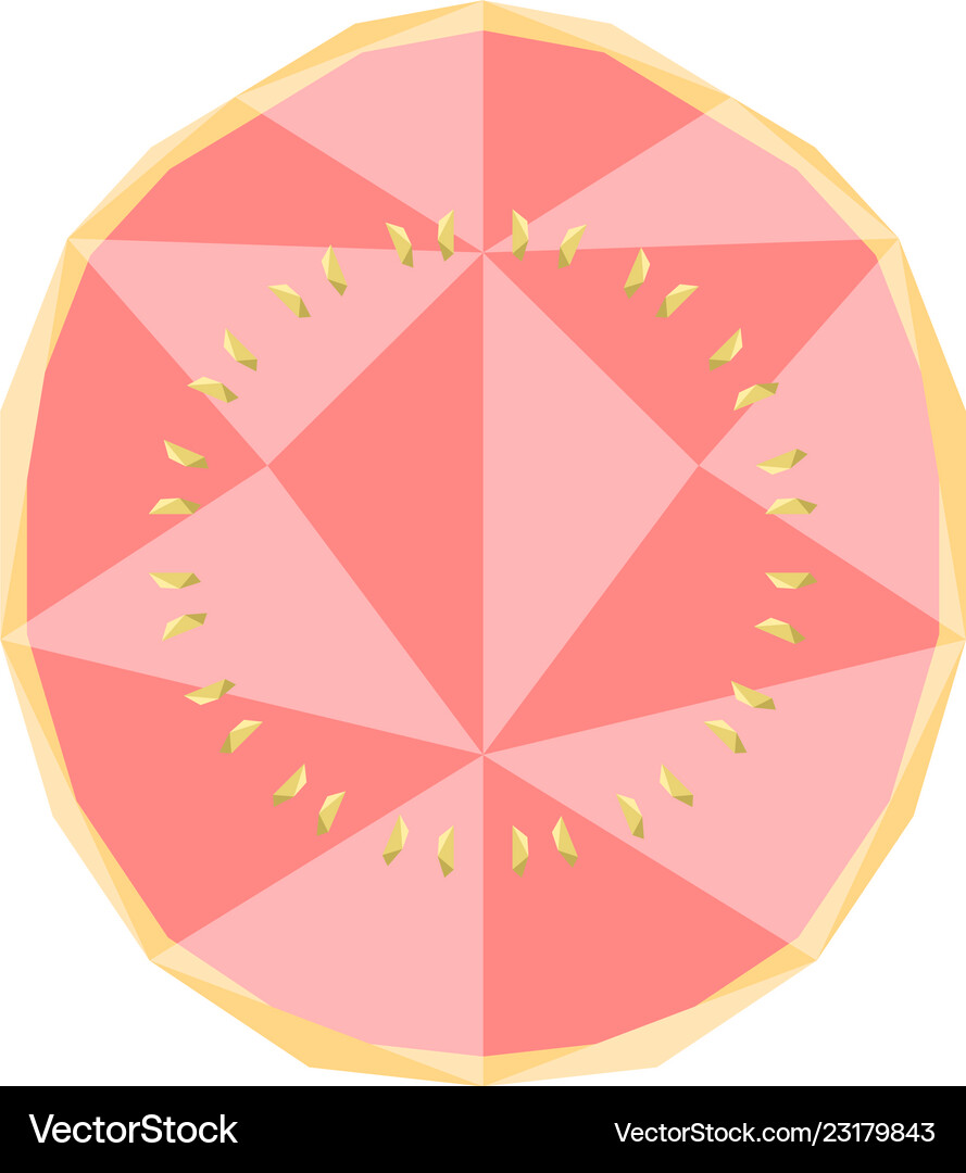 Isolated low poly guava cut Royalty Free Vector Image