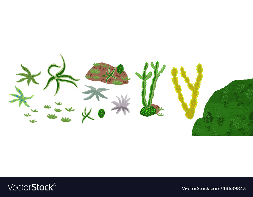 Landscape design elements set isolated Royalty Free Vector