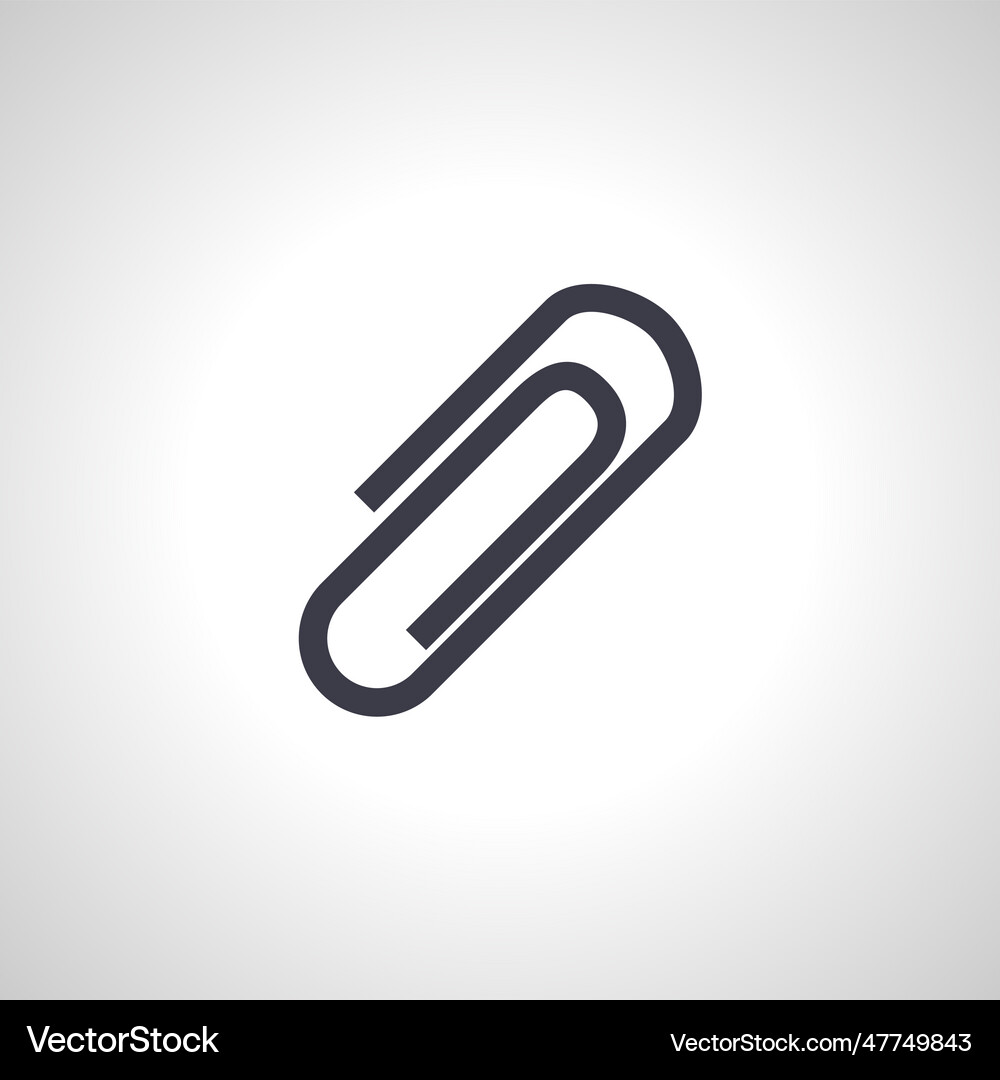 Paper clip icon clip simple icon Royalty Free Vector Image