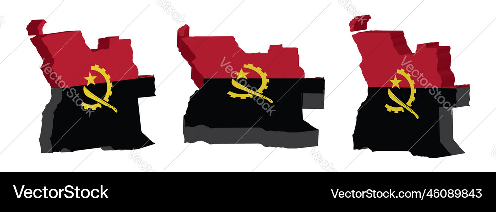 Realistic 3d map of angola design template Vector Image