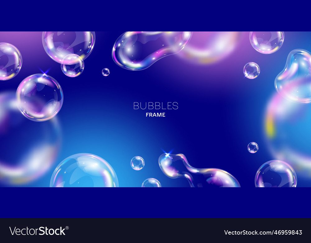 Realistic bubbles frame Royalty Free Vector Image