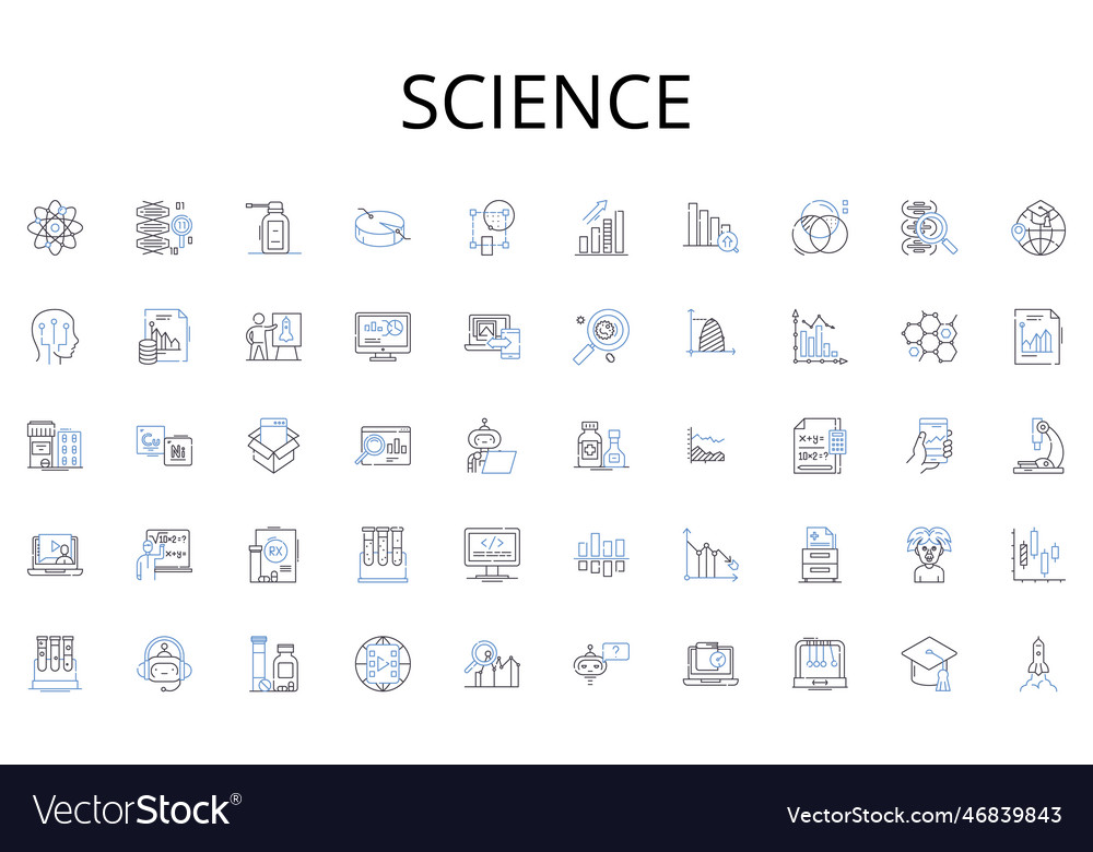 Science line icons collection automation Vector Image