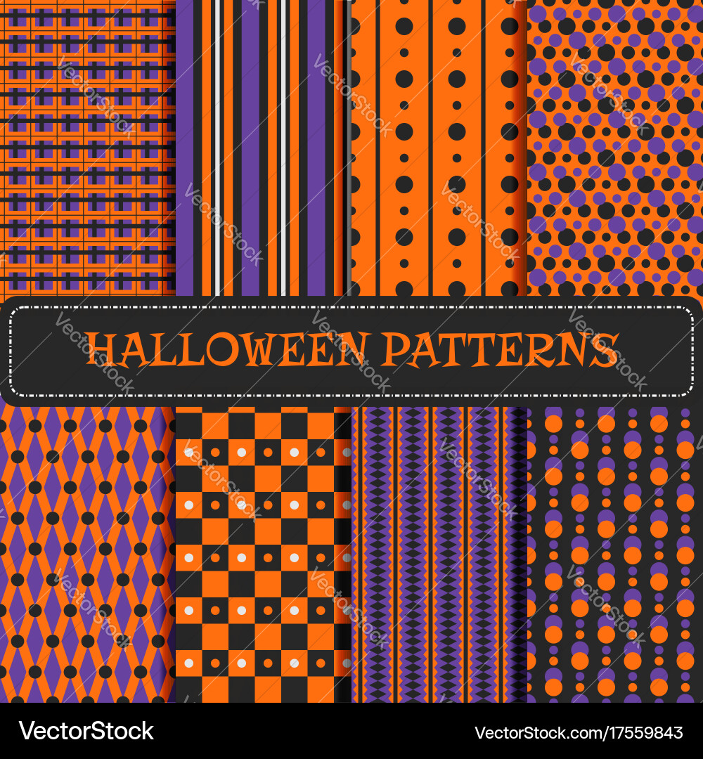 Set of halloween patterns Royalty Free Vector Image