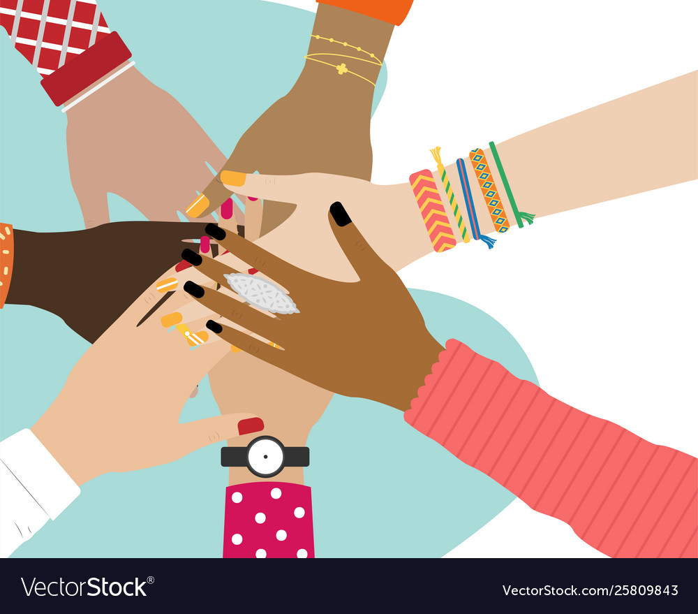 Teamwork & Collaboration Hands Stack Vector Image