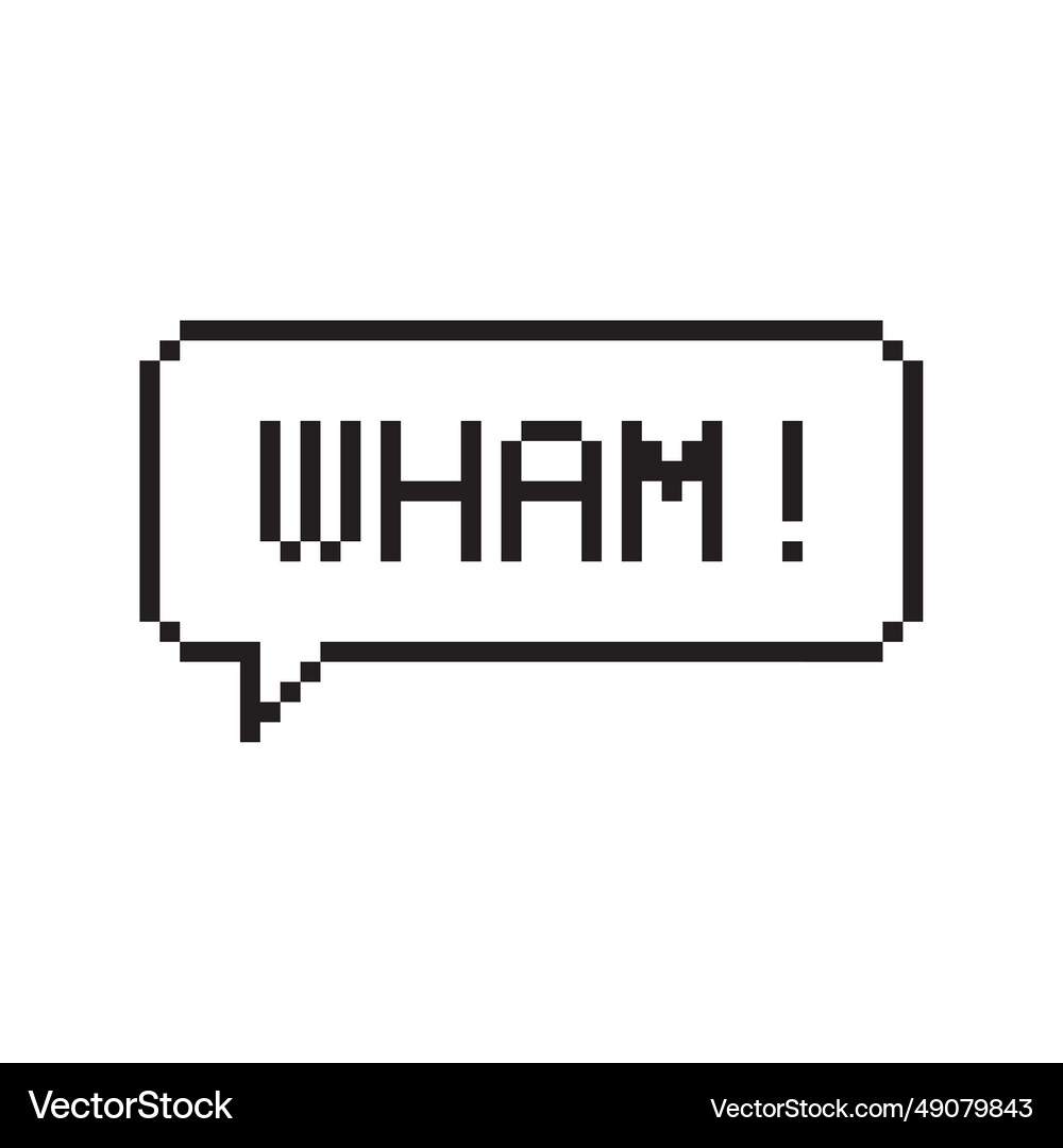 Wham pixel art lettering typography in speech Vector Image