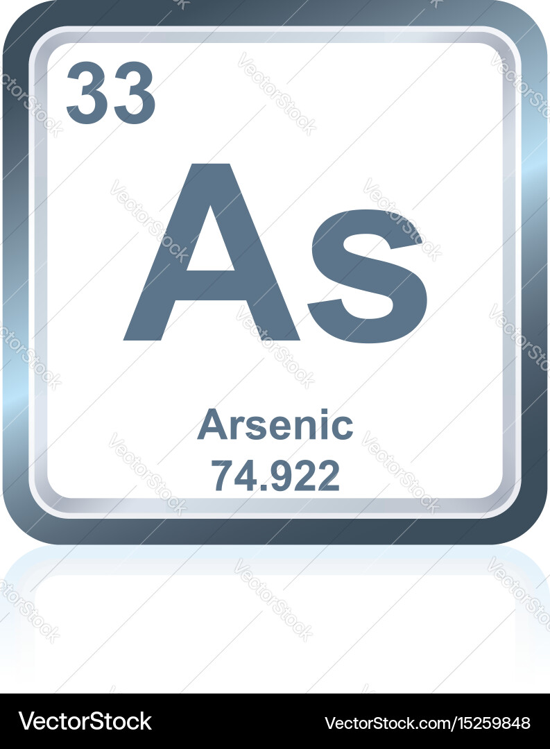 Chemical element arsenic from periodic table Vector Image