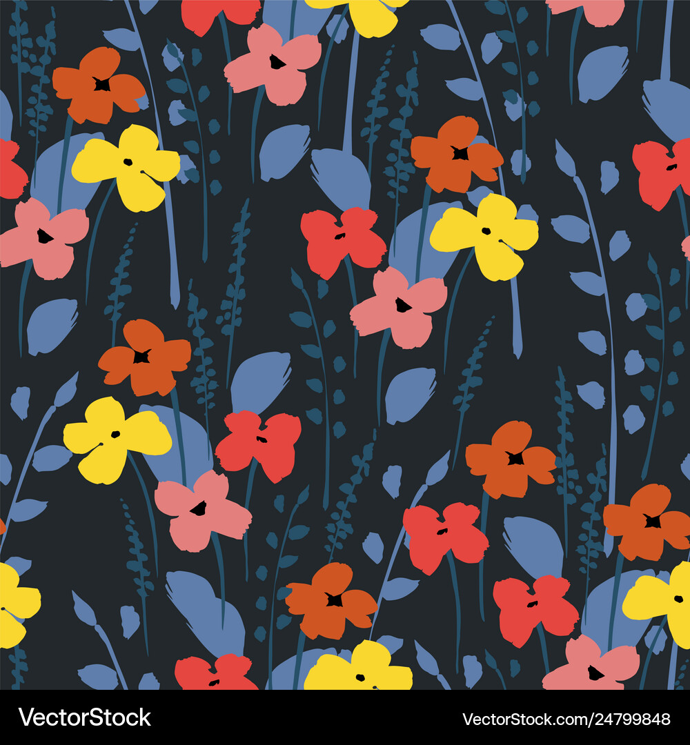 Floral abstract seamless pattern design Royalty Free Vector