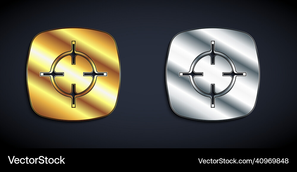 Gold and silver target sport icon isolated Vector Image
