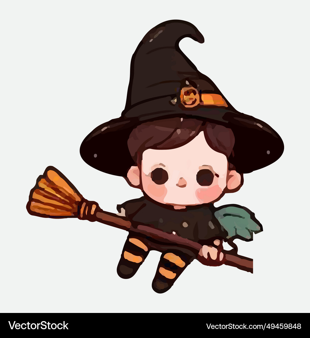 Halloween cute baby witch file Royalty Free Vector Image