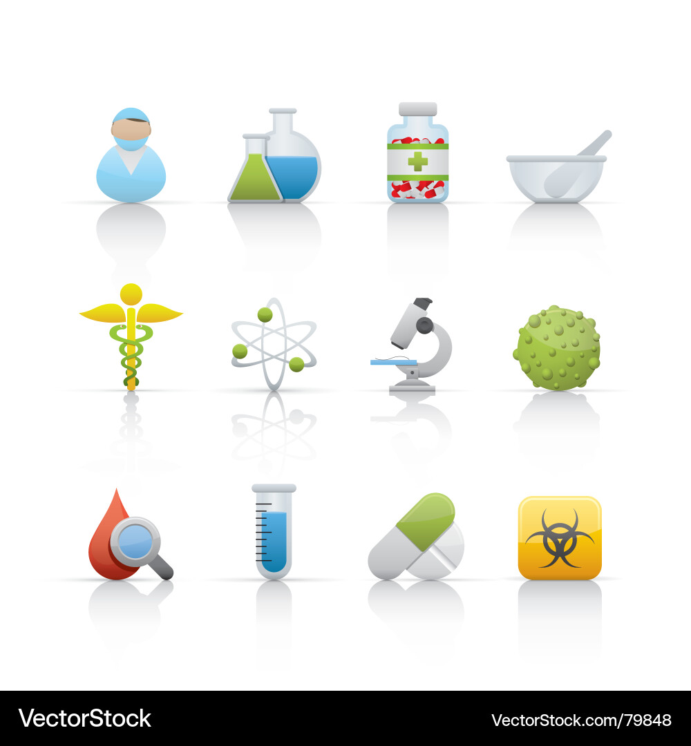 Icon set medical and pharmacy Royalty Free Vector Image