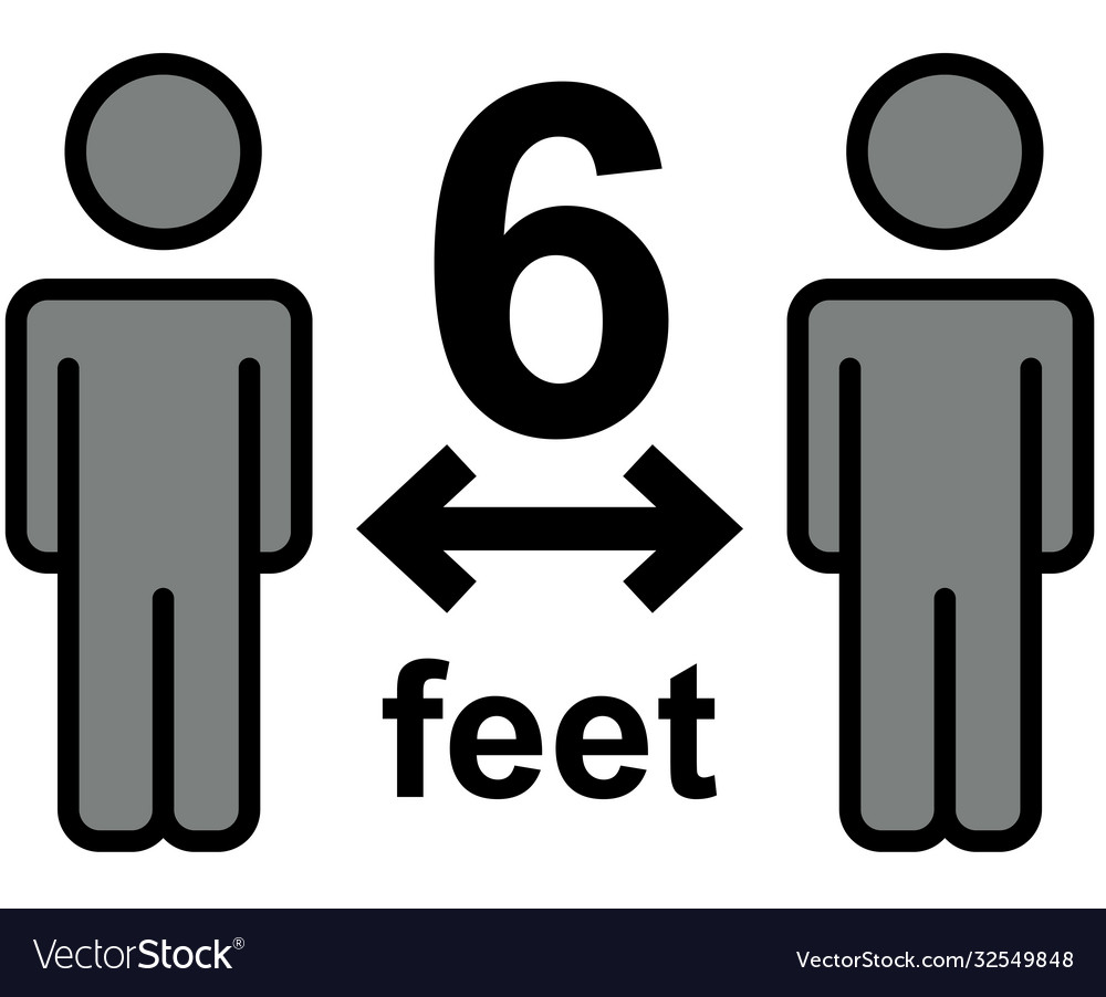 Keep safe social distance sign Royalty Free Vector Image