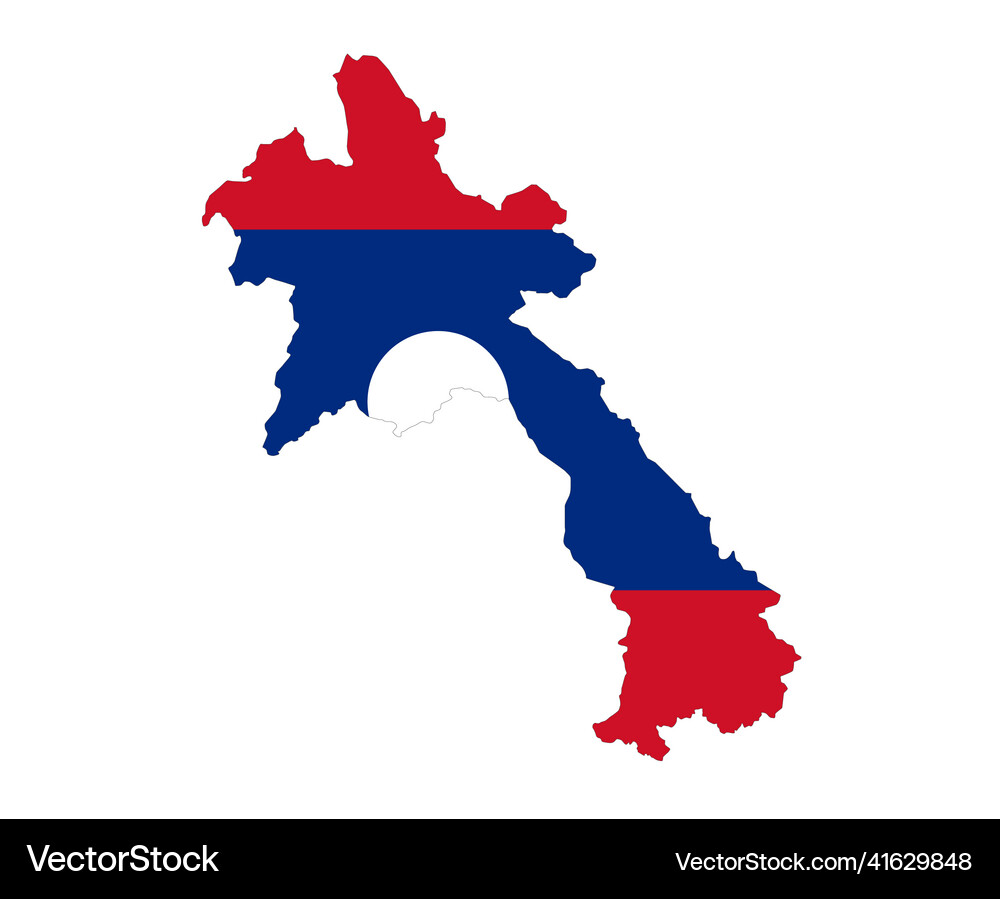 Laos flag national asia emblem map icon Royalty Free Vector