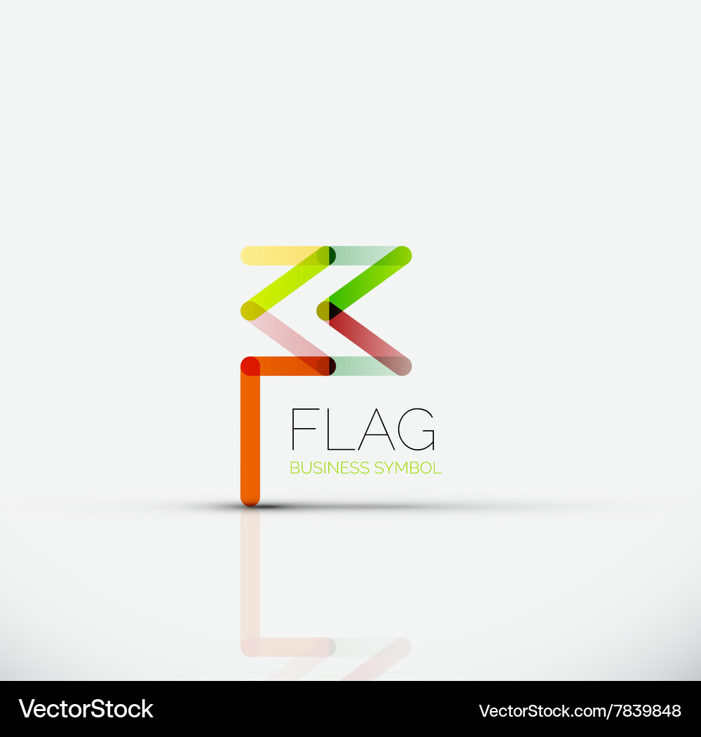 Logo flag abstract linear geometric business icon Vector Image