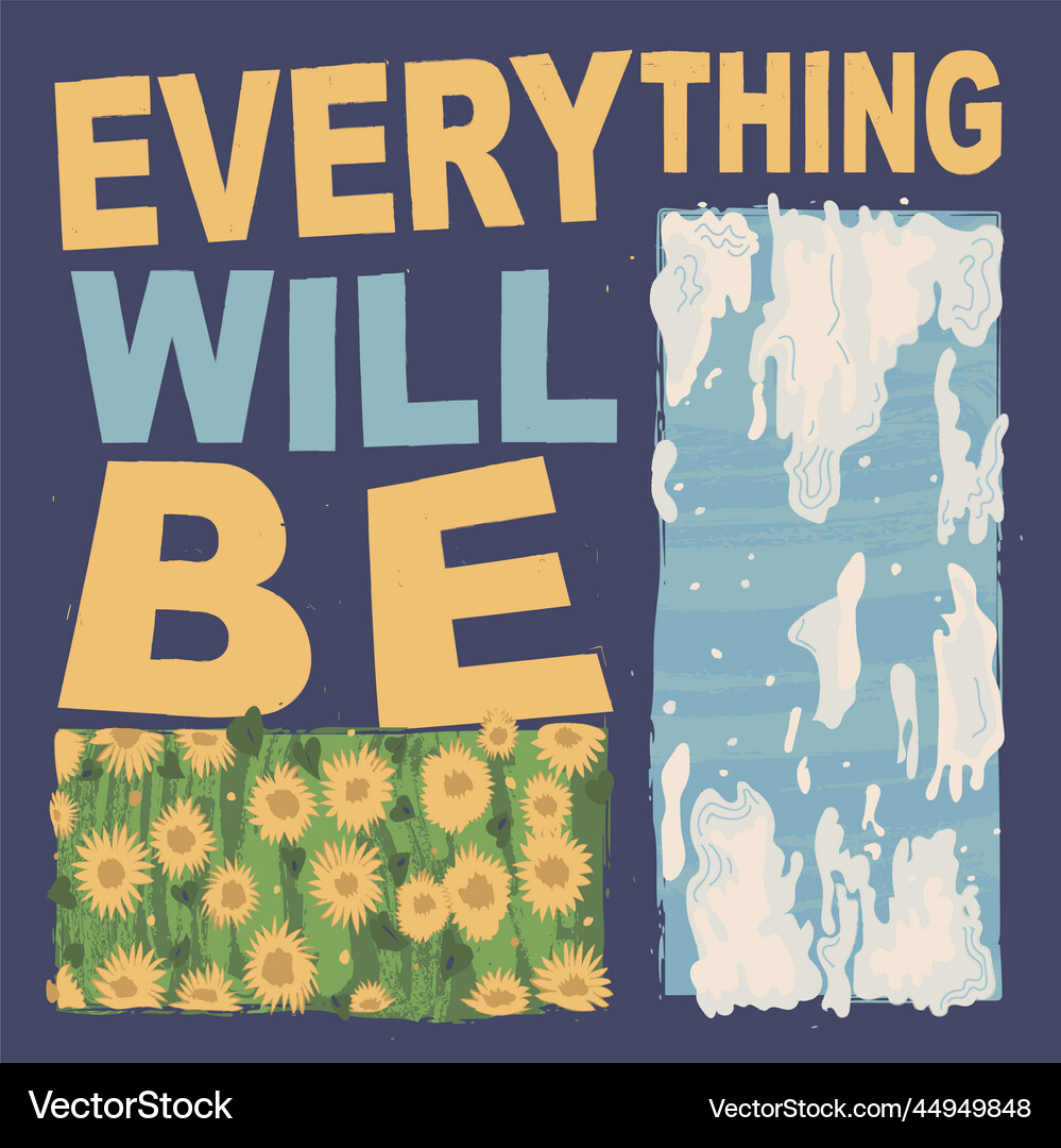 Modern poster with a motivational text in blue Vector Image