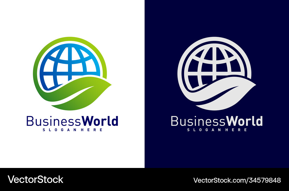 Nature world logo design colorful Royalty Free Vector Image
