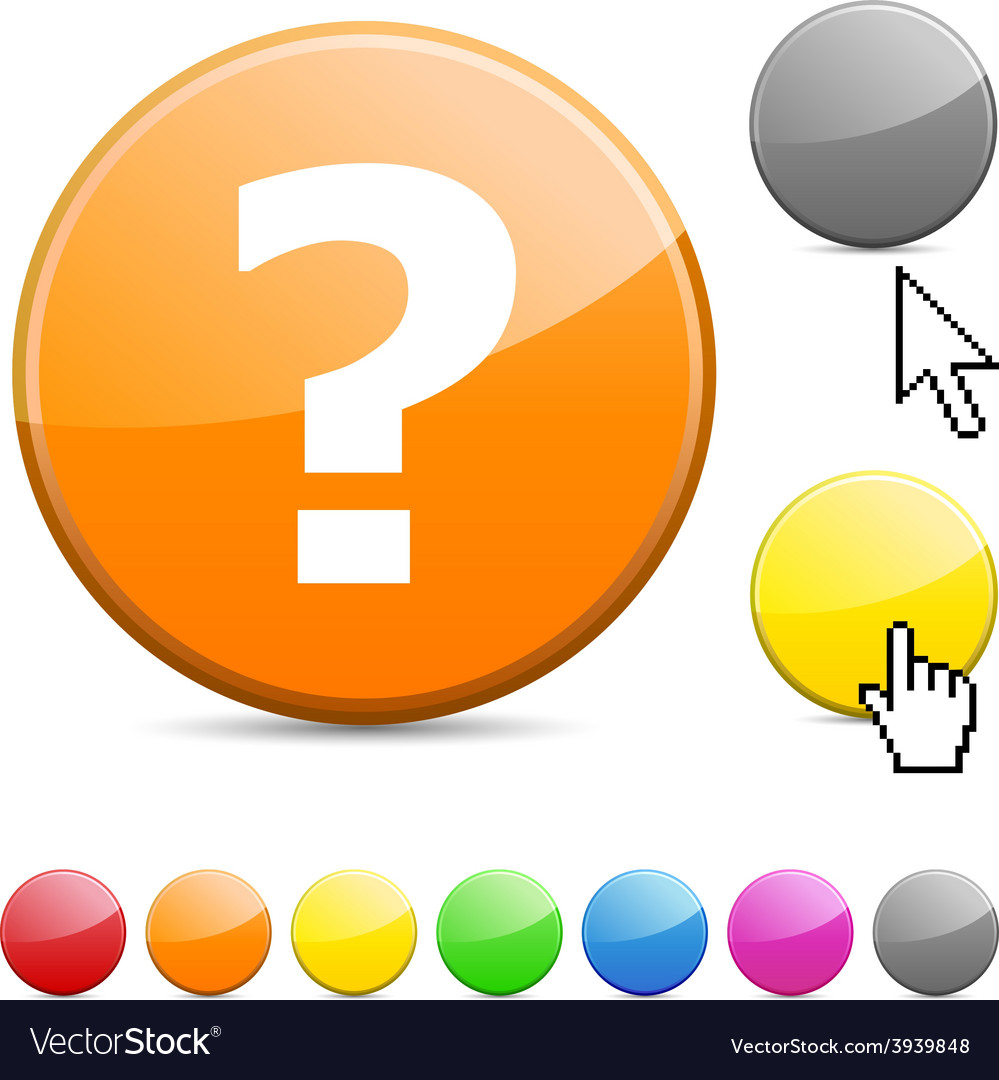 Question glossy button Royalty Free Vector Image
