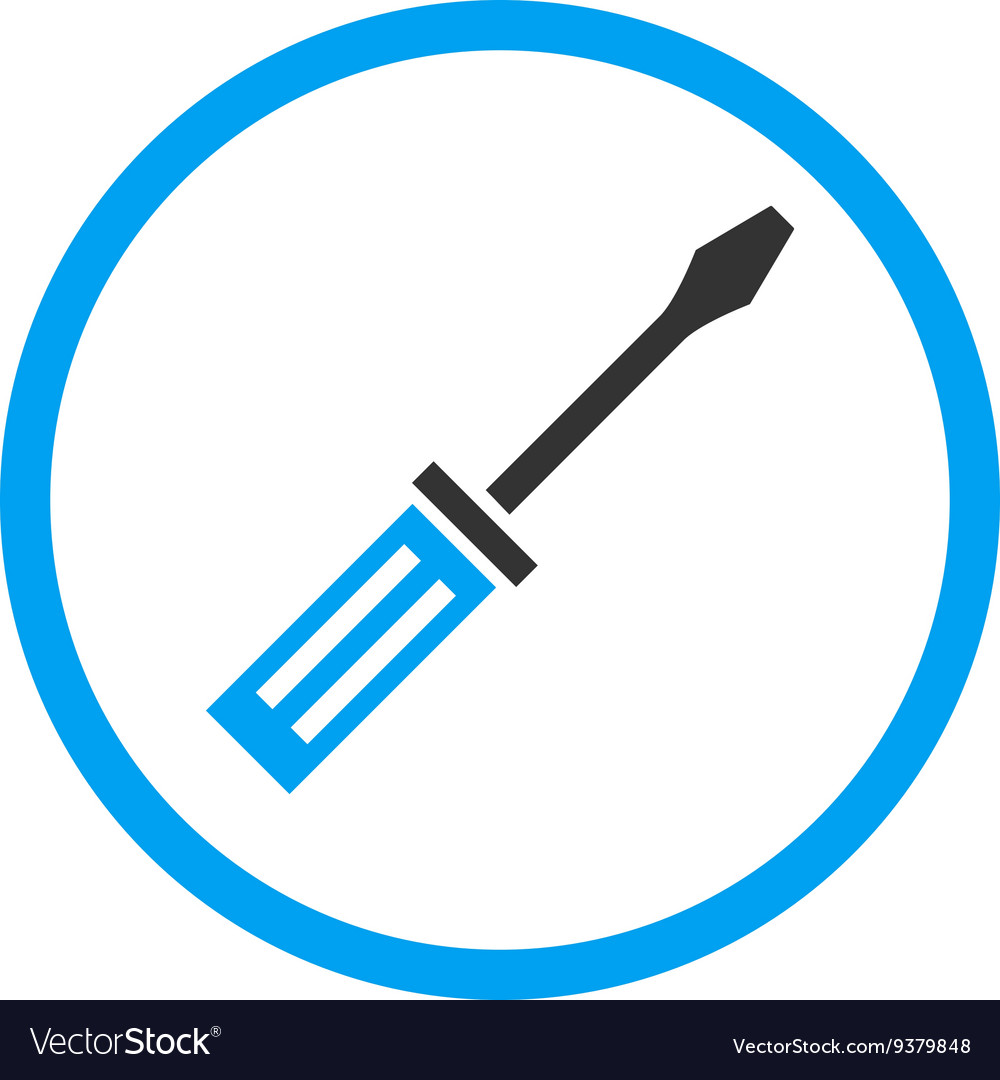 Screwdriver flat rounded icon Royalty Free Vector Image Screwdriver flat rounded icon Royalty Free Vector Image