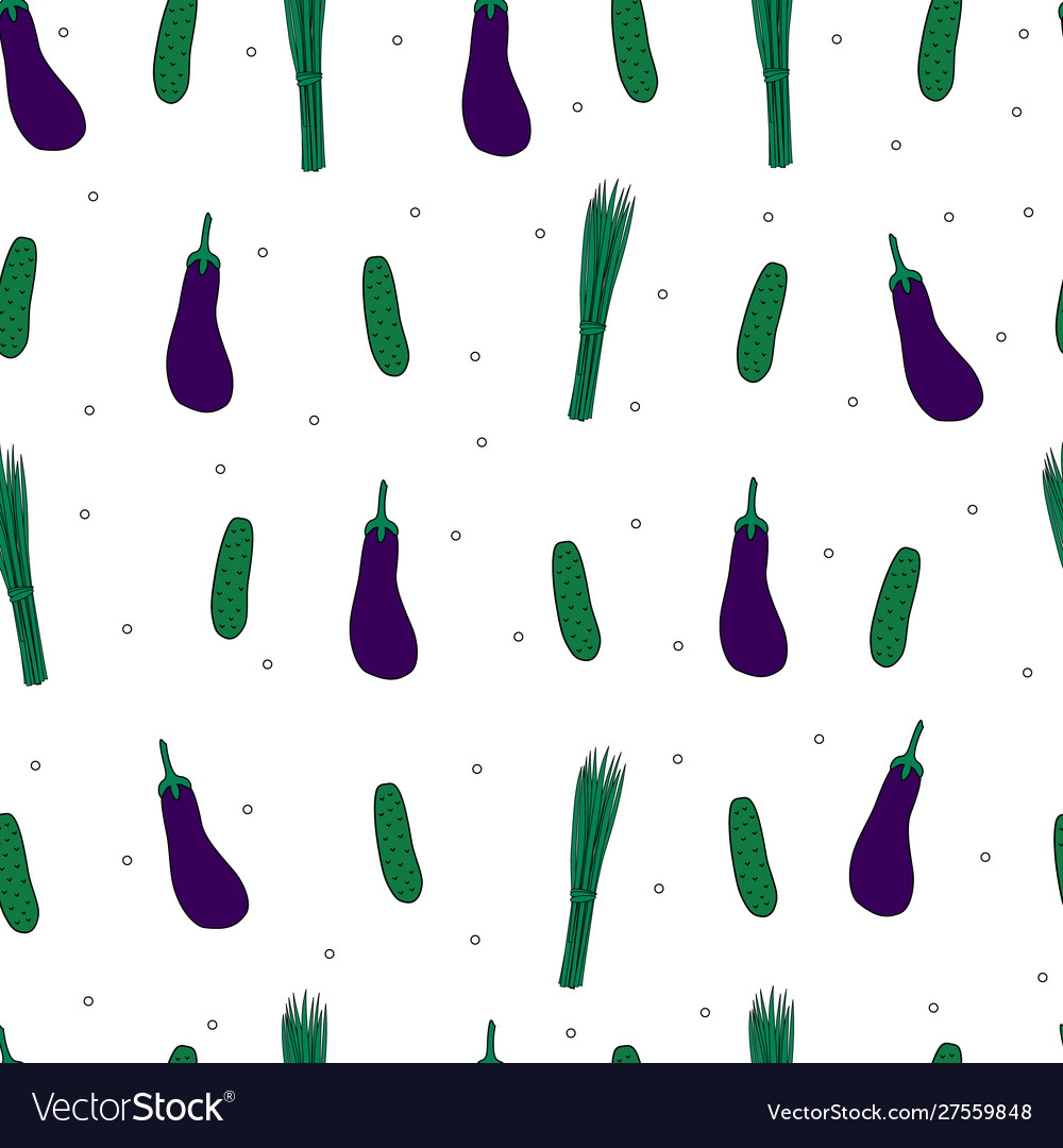 Seamless pattern with different vegetables bright Vector Image