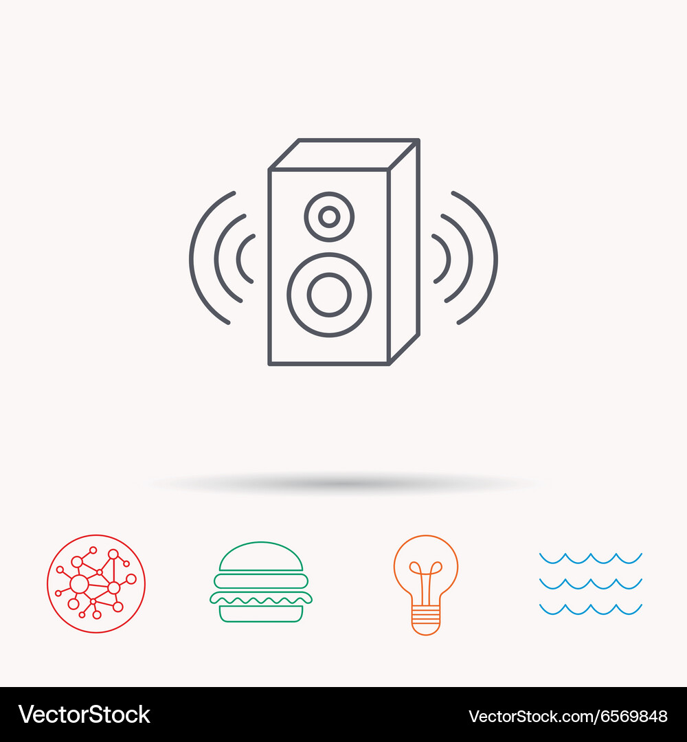 Sound icon musical speaker sign Royalty Free Vector Image