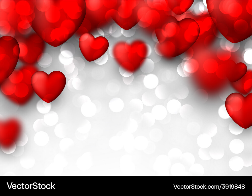 Valentines background with red hearts Royalty Free Vector