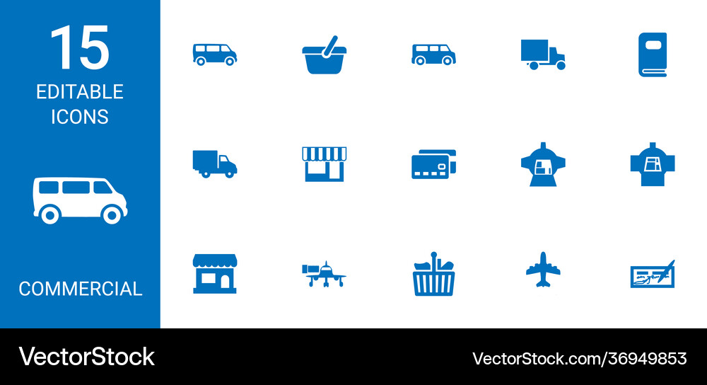 15 commercial icons Royalty Free Vector Image - VectorStock