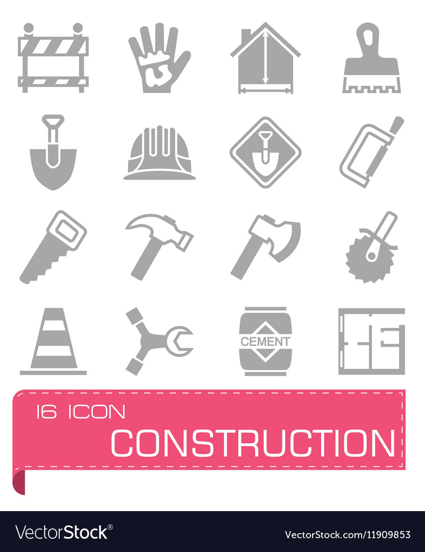 Construction icon set Royalty Free Vector Image