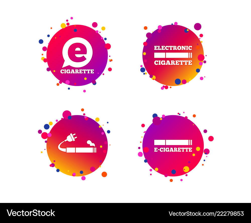 E-cigarette signs electronic smoking icons Vector Image